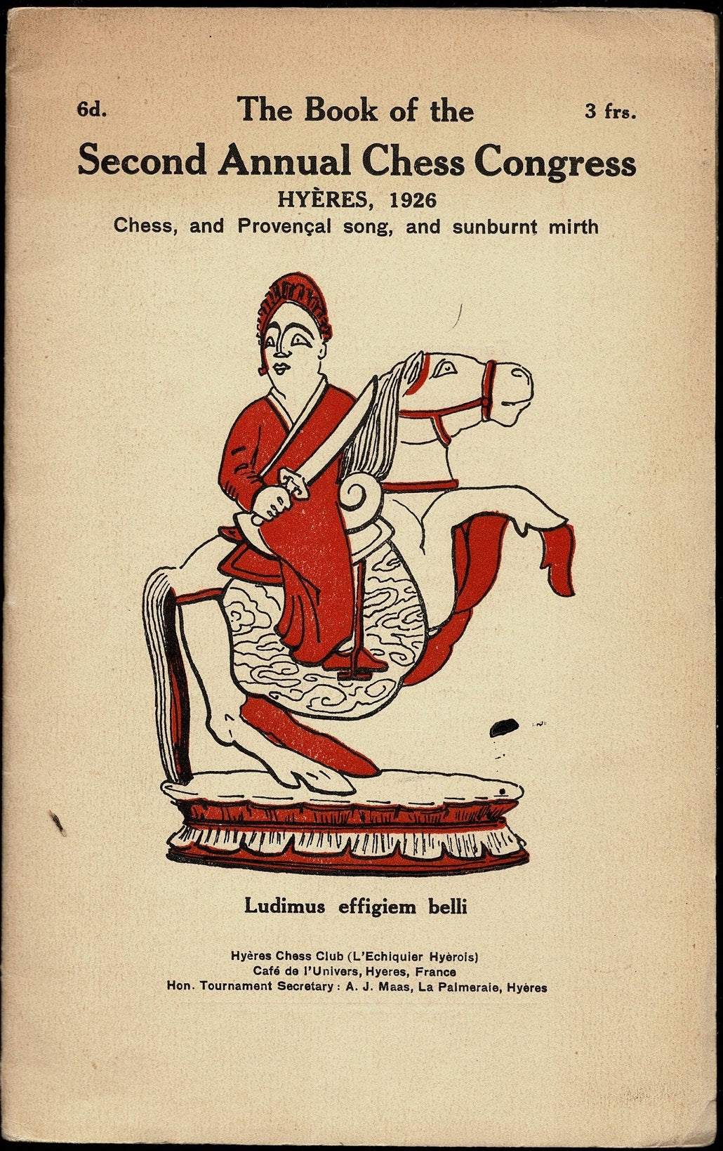The book of the Second Annual Chess Congress Hyères, 1926. Chess, Prov ...