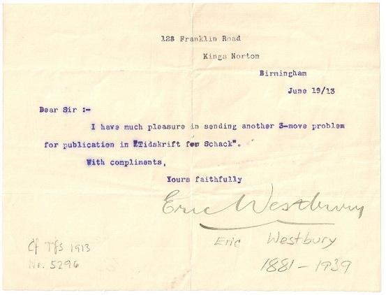 Letter to Fritz Englund – The Chess Collector