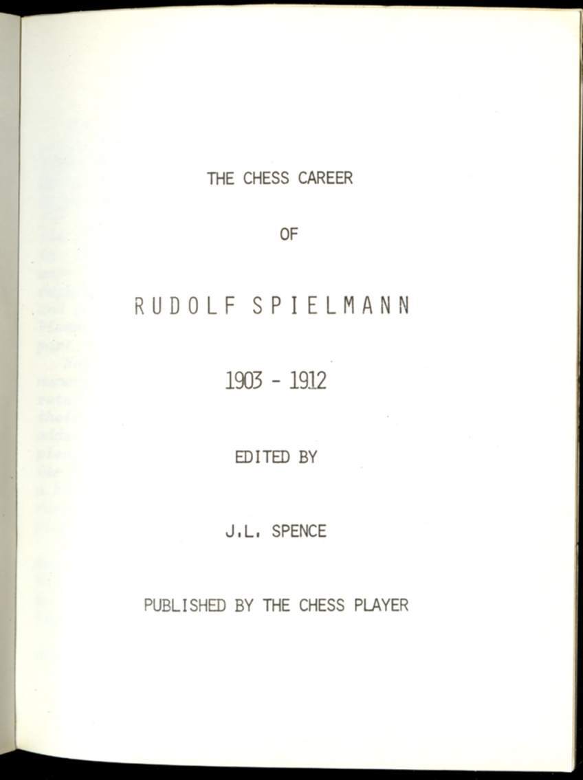 The Chess Career of Rudolph Spielmann – The Chess Collector
